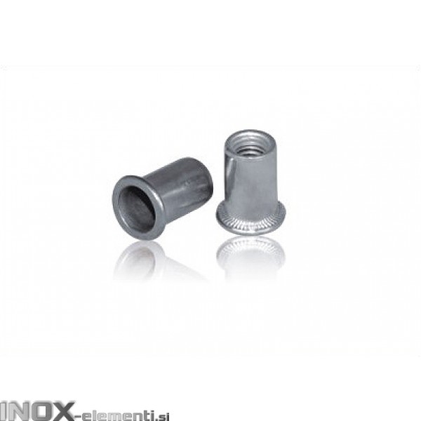 INOX slepa matica M8 RF A2 narebričana 0,5-3,0mm, 100kos , na spletni ...