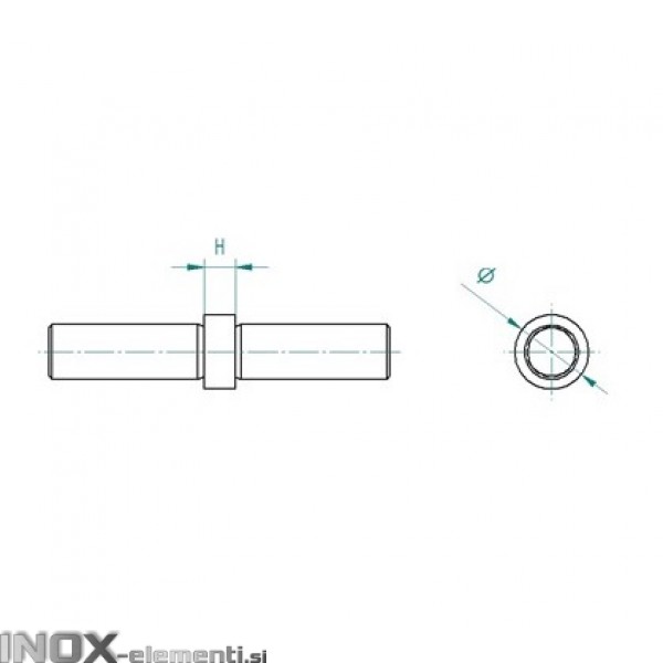 INOX Vmesni člen cevi AISI304 12mm / satinirano , na spletni strani ...